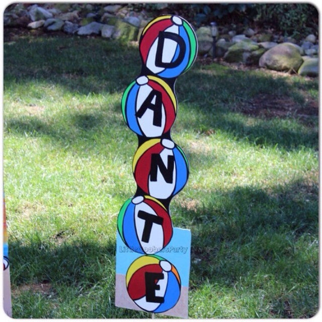 Beach Ball Sign . Summer Birthday Prop - Etsy