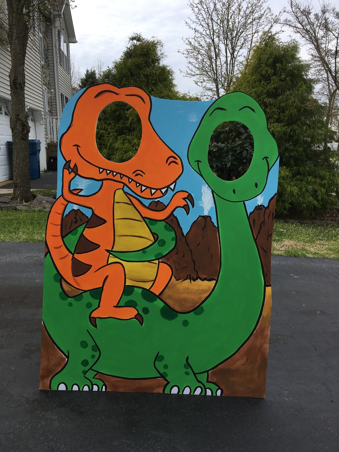 Dinosaur Photo Booth Prop Holiday Party and Festival Face | Etsy