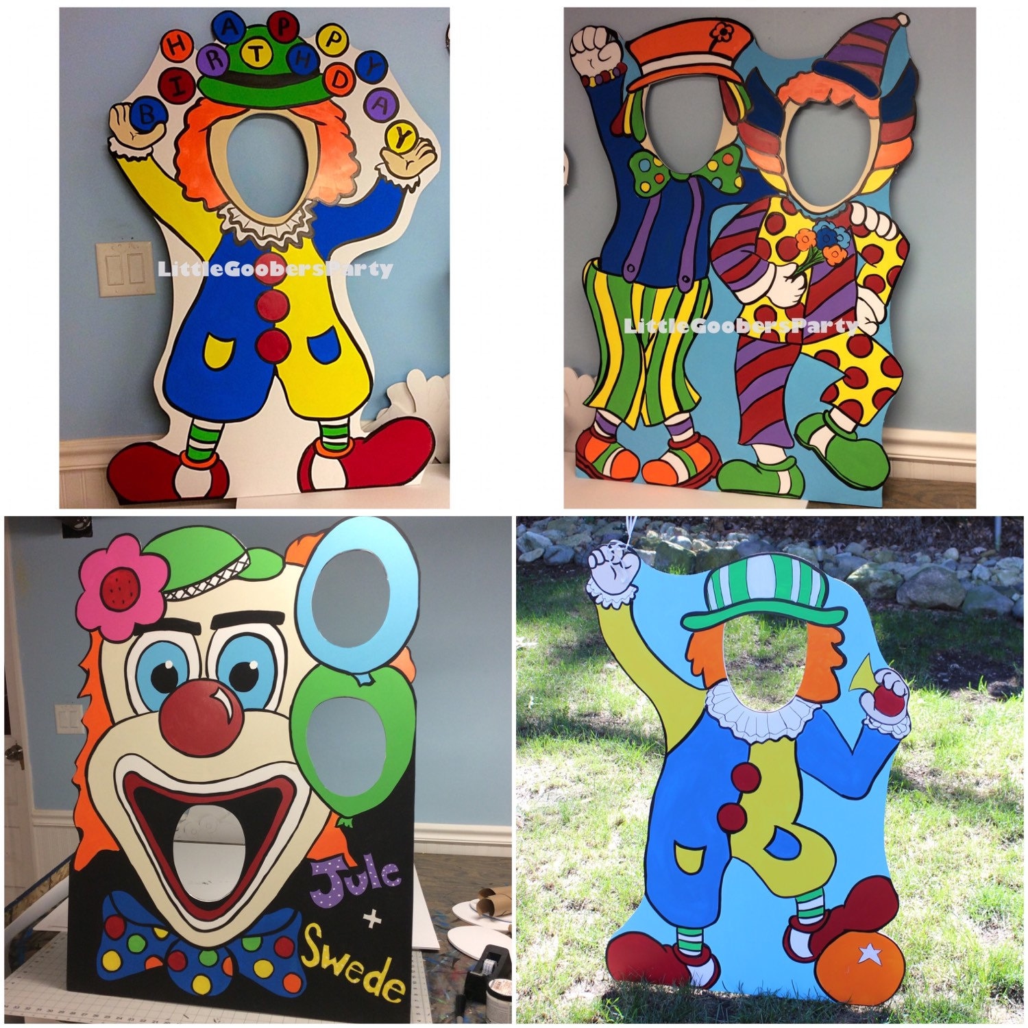 Carnival Birthday Party . Clown Photo Booth Prop Cutout and - Etsy