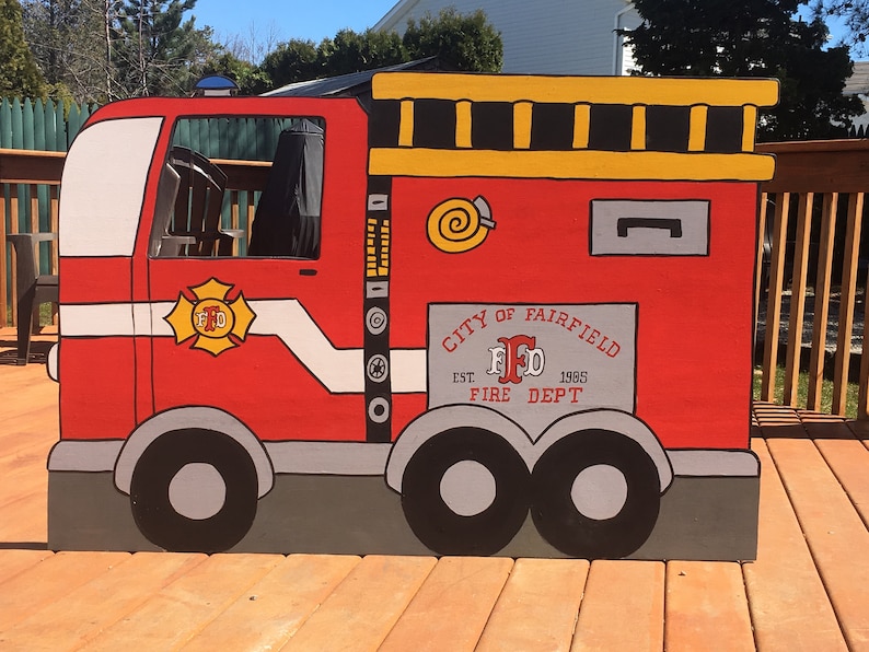 Fire Truck Photo Prop wooden Fire Fighter Photo Op Fireman - Etsy