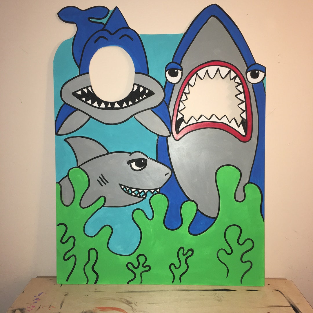 Baby Shark Party Prop Wooden . Under the Sea Birthday, Shark Photo ...