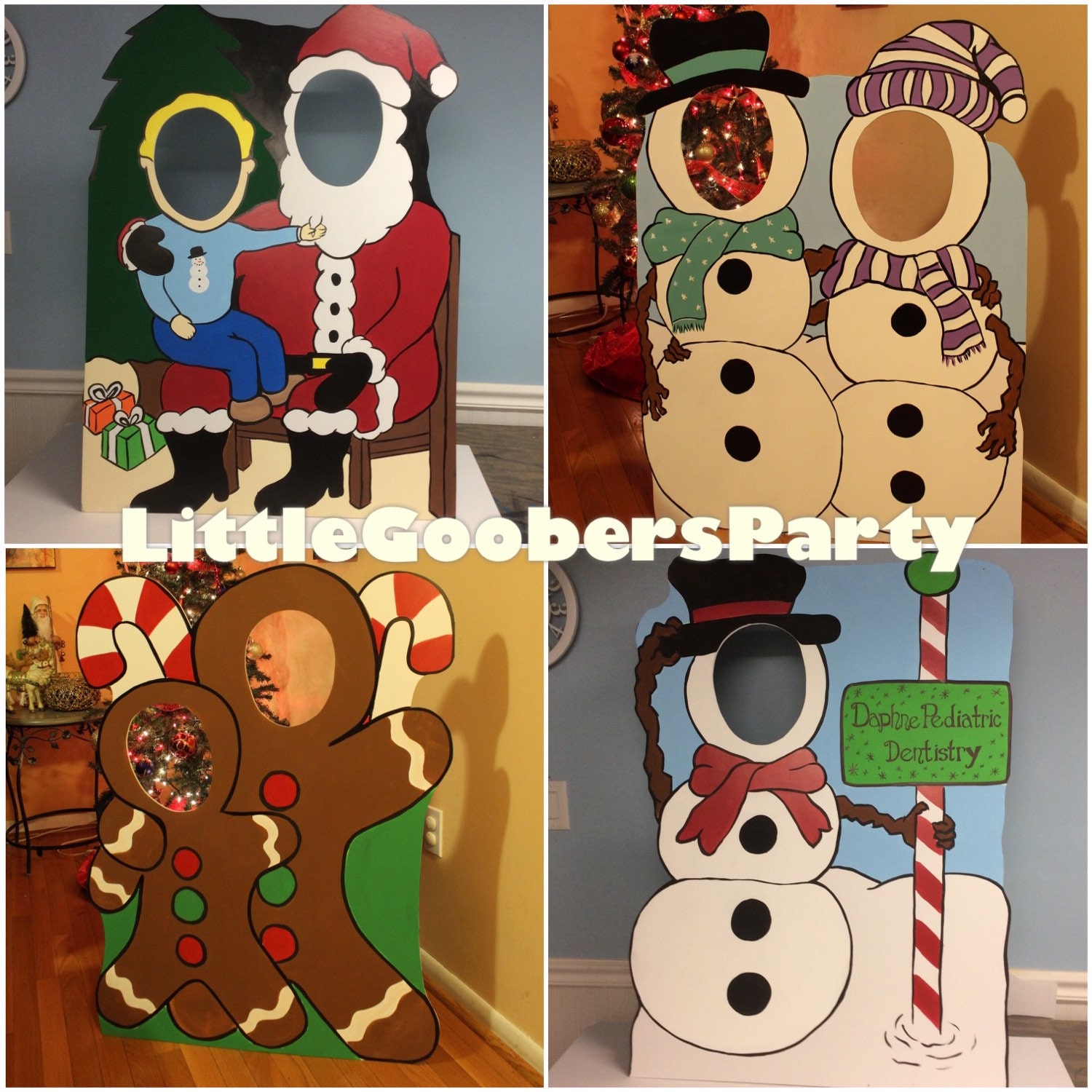 Custom Christmas Photo Booth Prop Wooden Holiday Party Face - Etsy