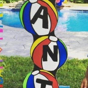 Beach Ball Sign . Summer Birthday Prop - Etsy