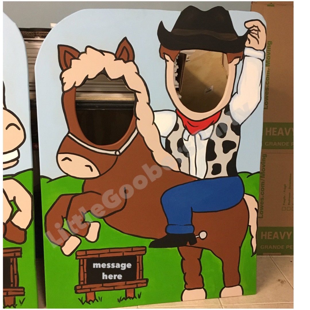 Cowboy Wooden Photo Booth Prop . 1 Large Cowboy Birthday Party - Etsy