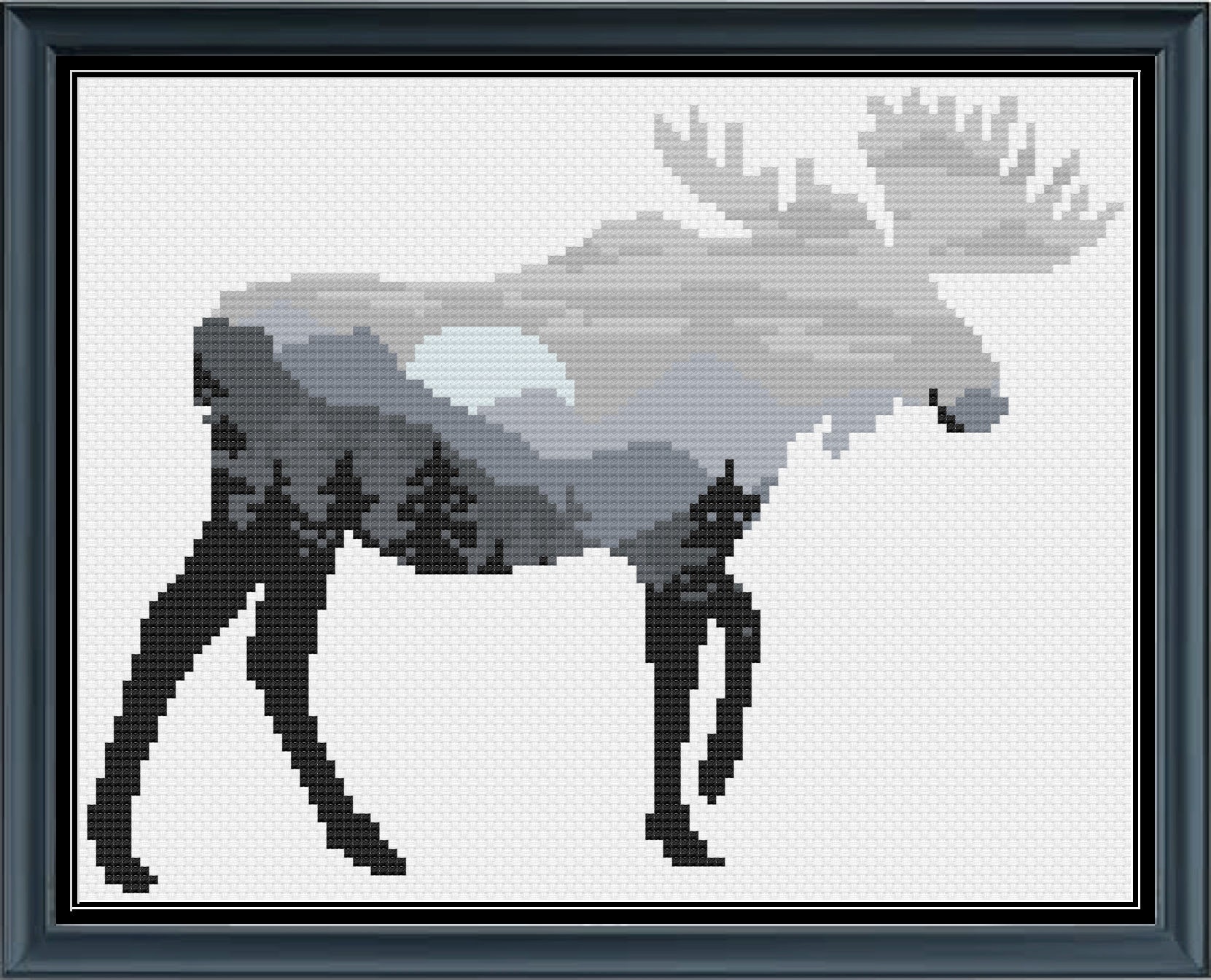 Woodland Moose Cross Stitch PDF PATTERN | Chart | Instant Download ...