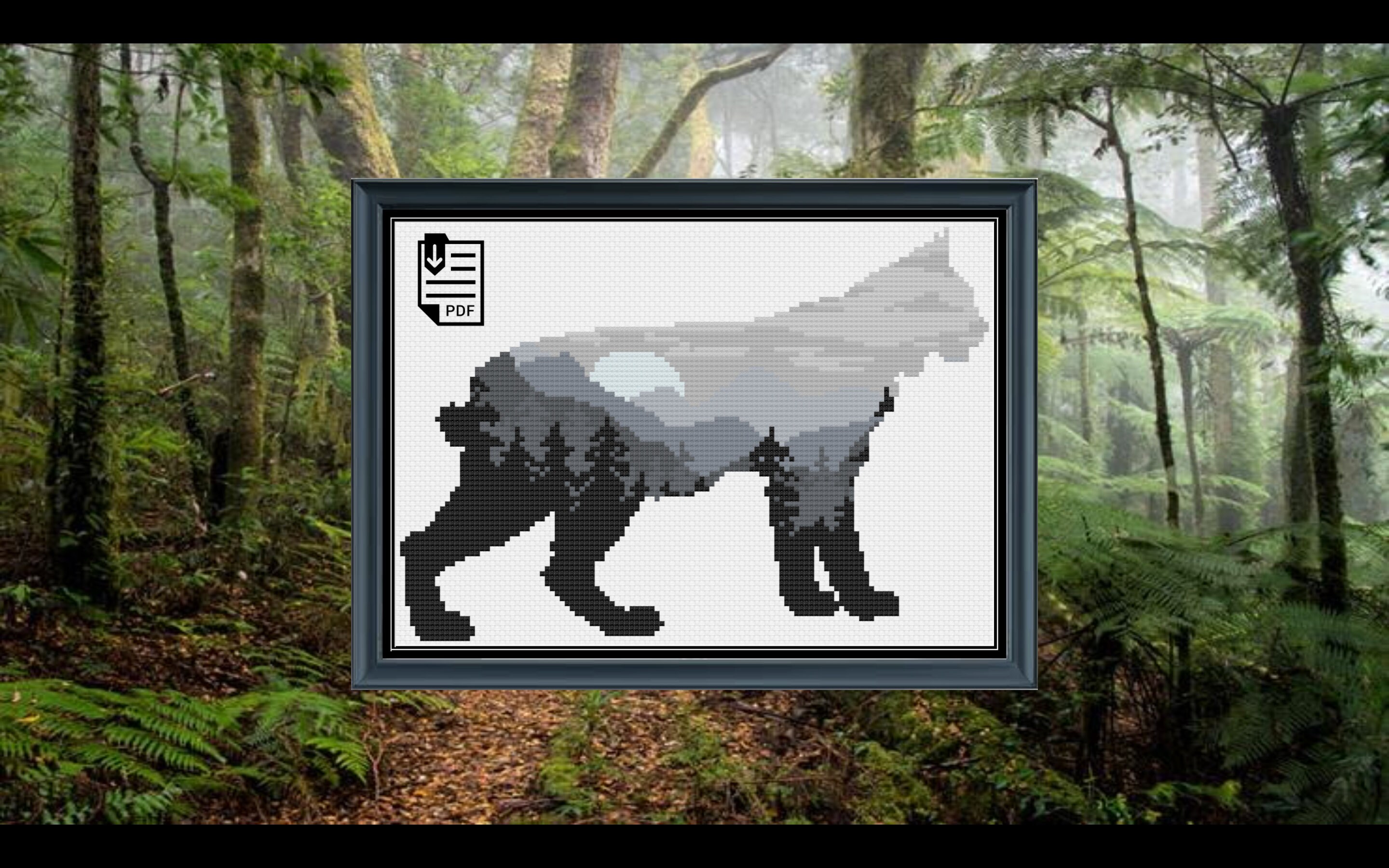 Woodland Bobcat Cross Stitch PDF PATTERN Chart Instant Download ...