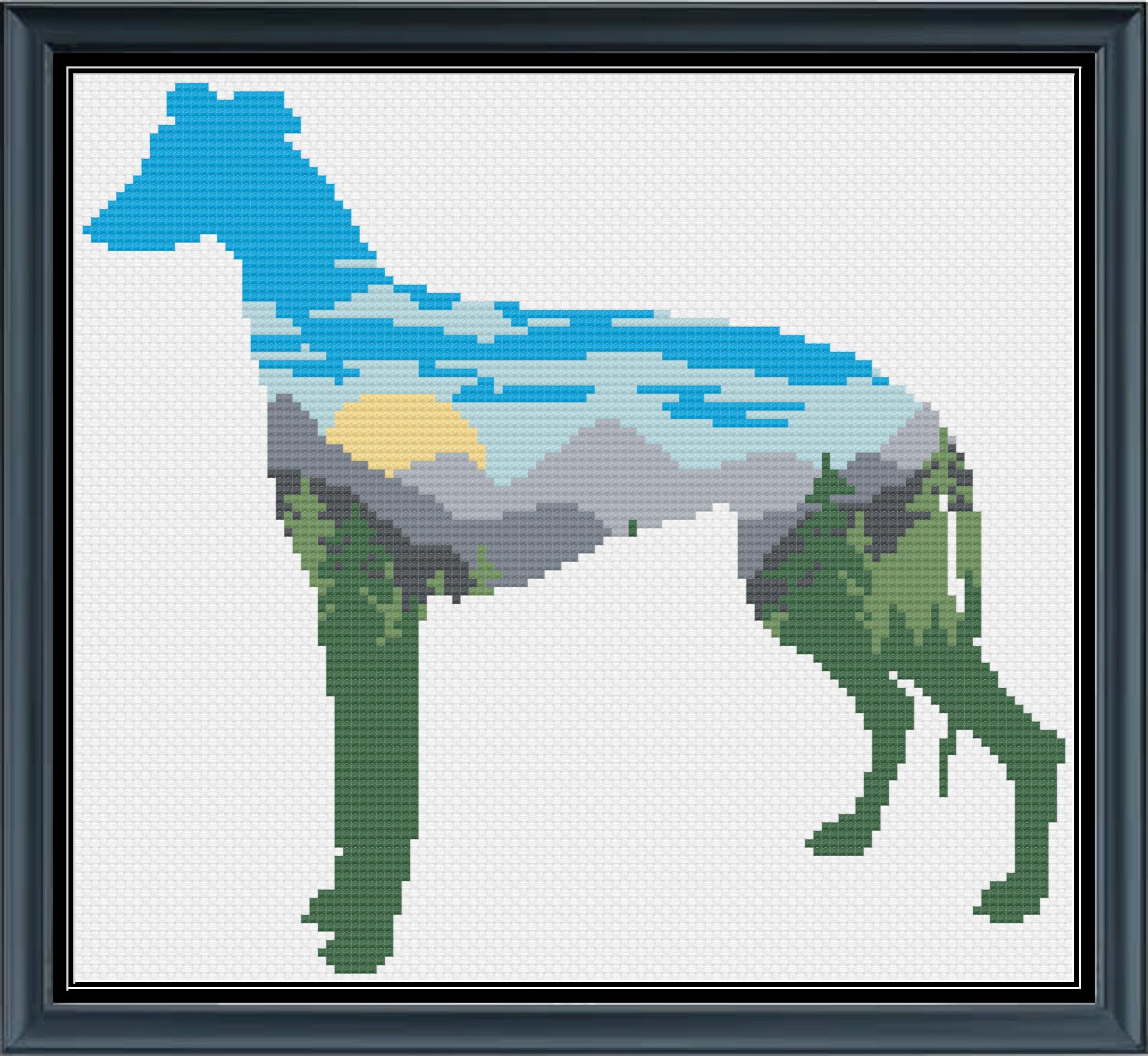 Hiking Greyhound Cross Stitch PDF PATTERN Chart Instant Download ...