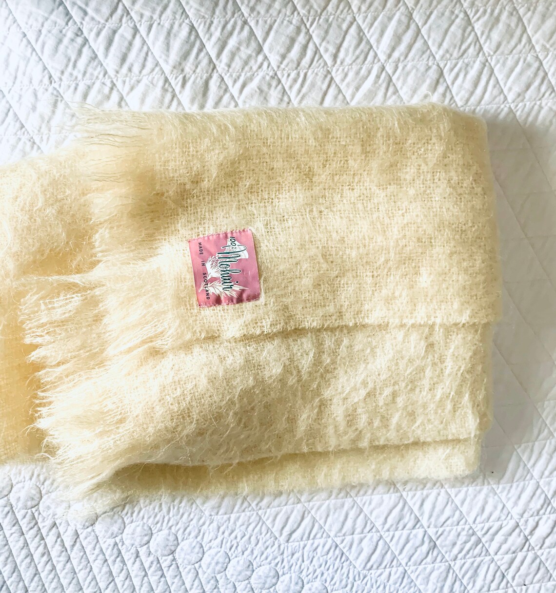 Beautiful Mohair Shawl in Cream Color Hand Made in Scotland | Etsy