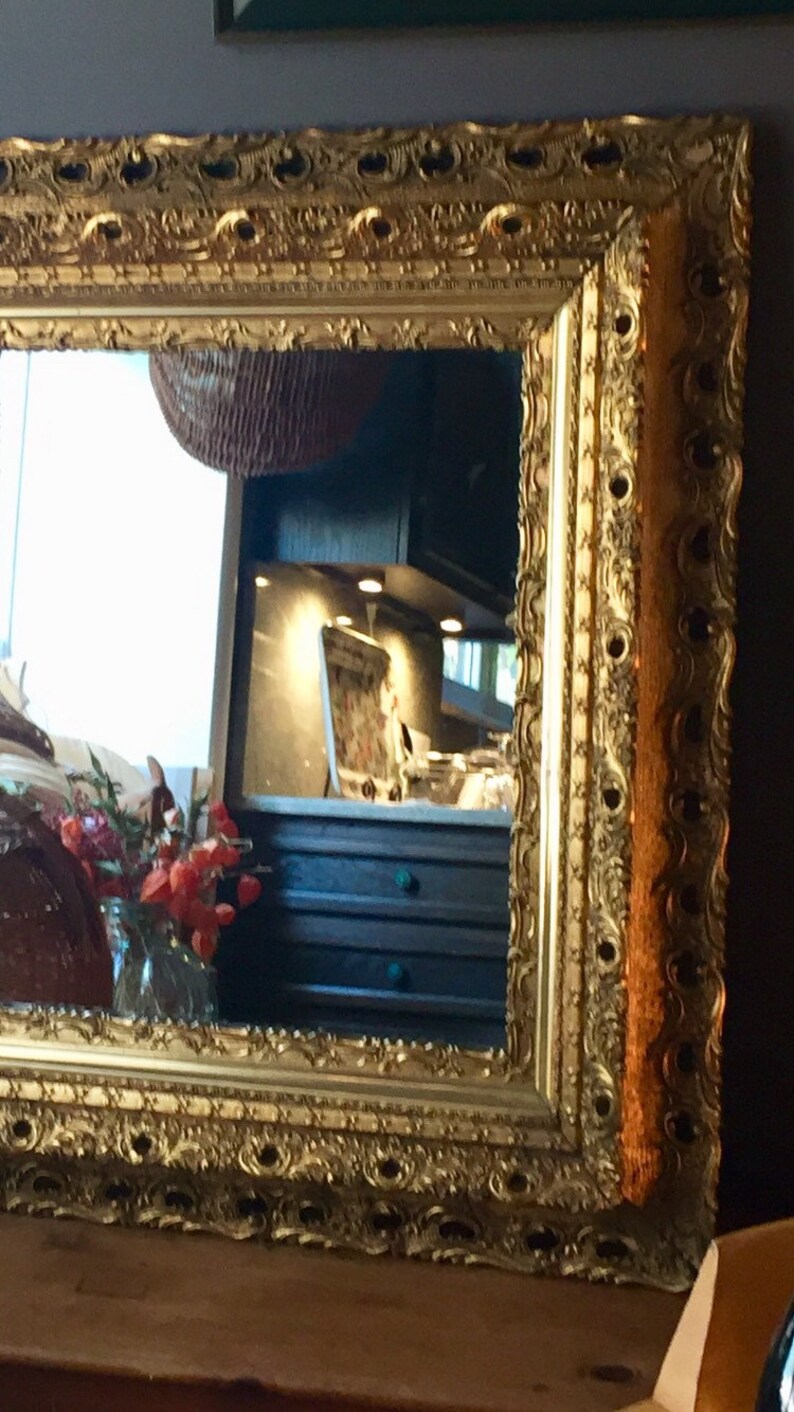 Magnificent Antique Gold Mirror Very Ornate Double Frame | Etsy