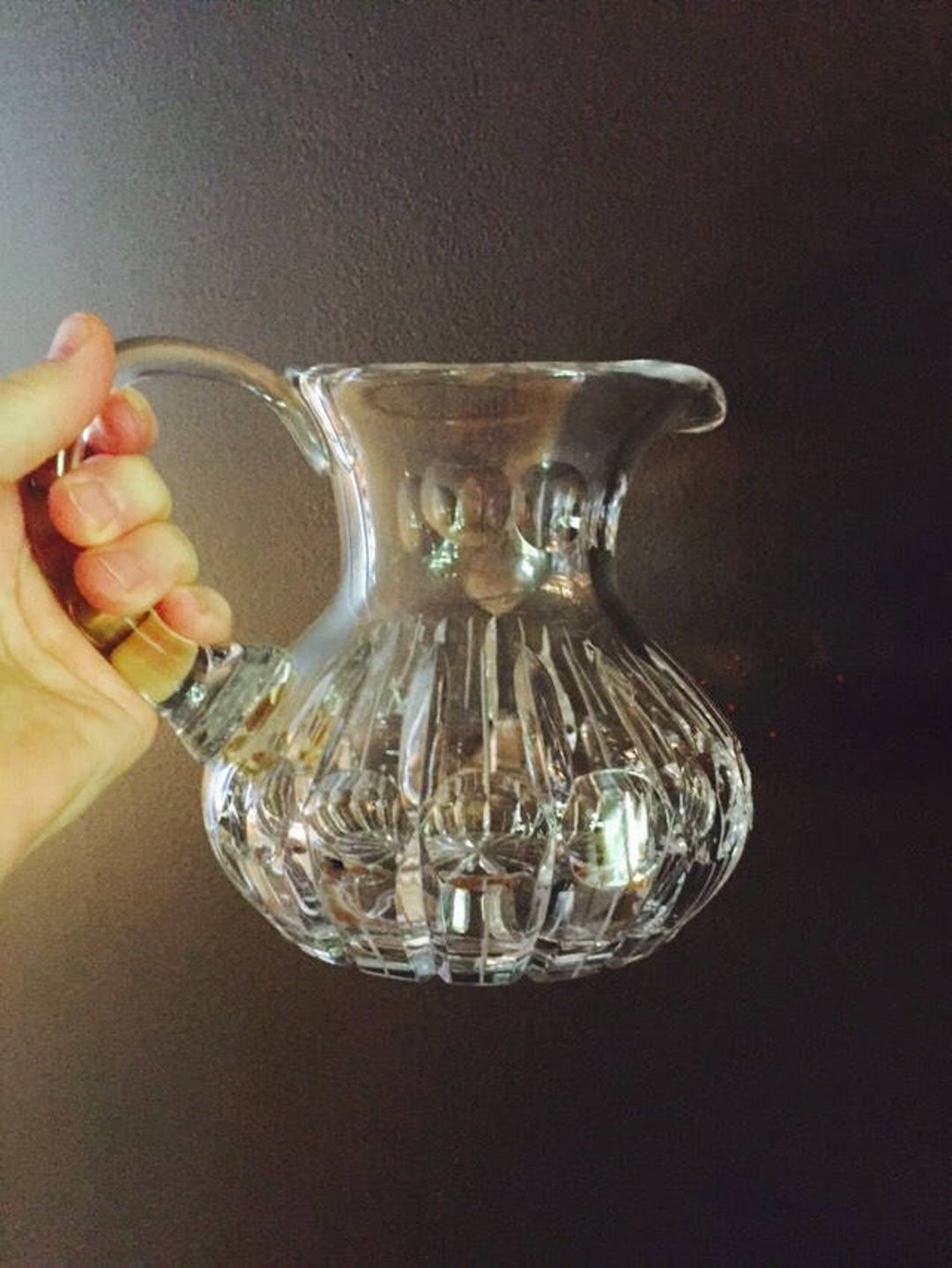 French Crystal Pitcher, Coin Dot Spot Design, Mapple or Rasberry Syrup ...