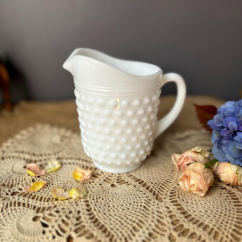 Milk Glass Pitcher - Etsy