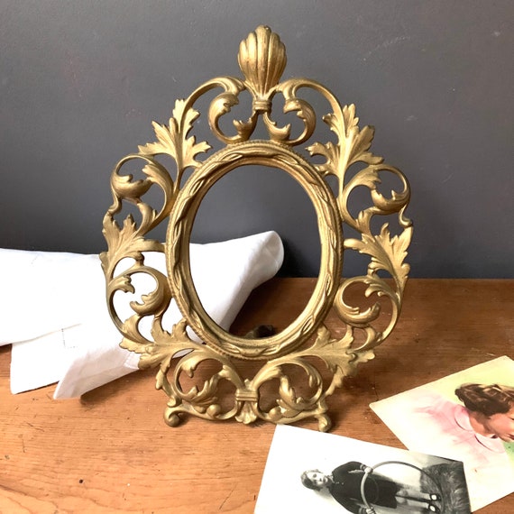 Antique Oval Frame Decorative Brass Bronze Photo Frame Art - Etsy