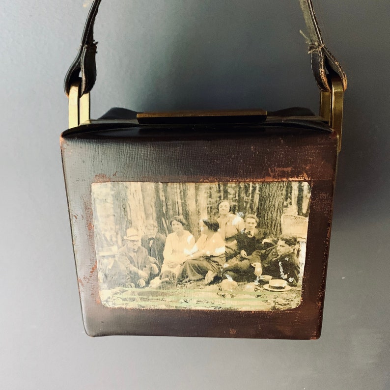Vintage Hand Bag 1930-40 Leather Box Style Purse Very Chic - Etsy