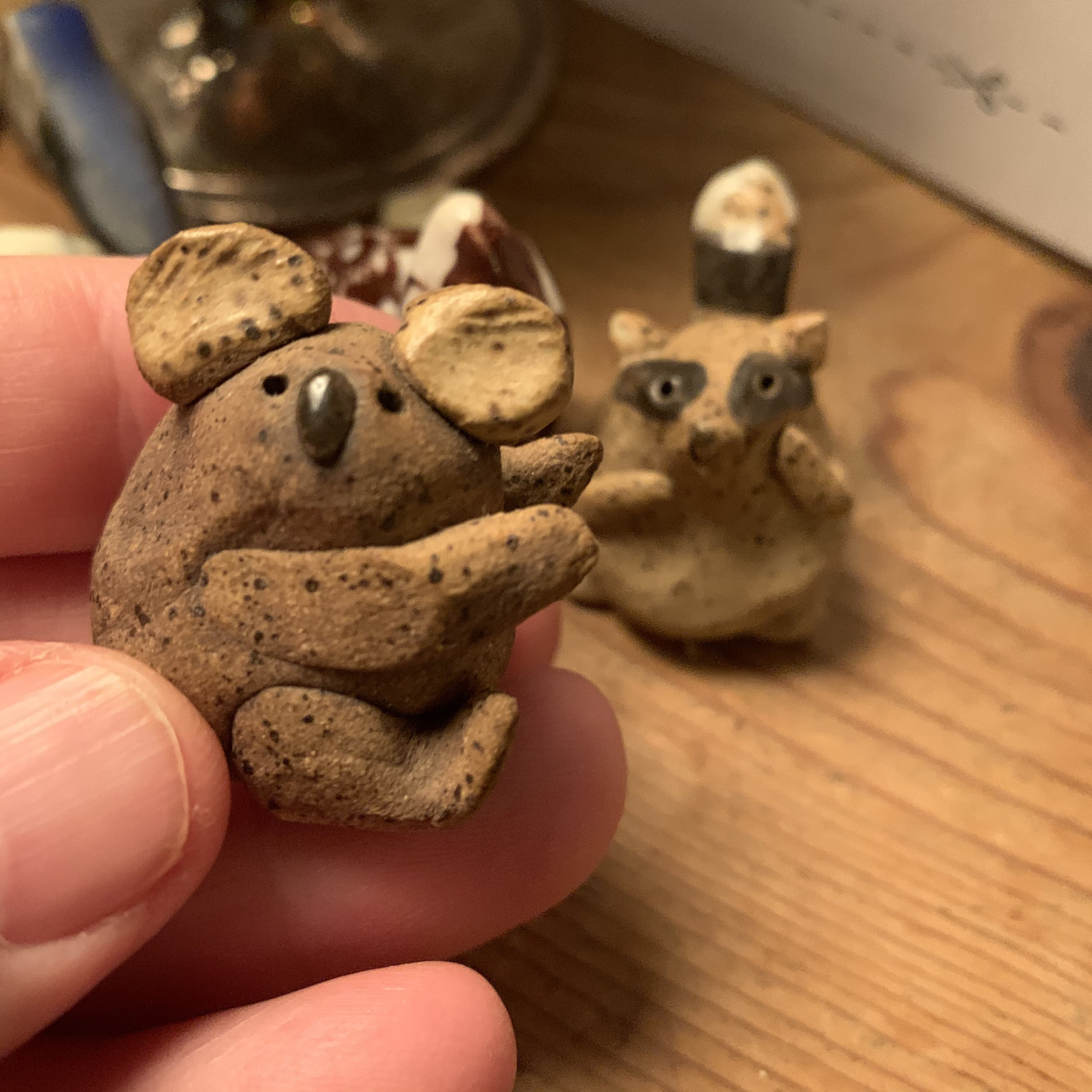 Miniature Clay Koala Bear Mini Animals Small Clay Sculpture - Etsy