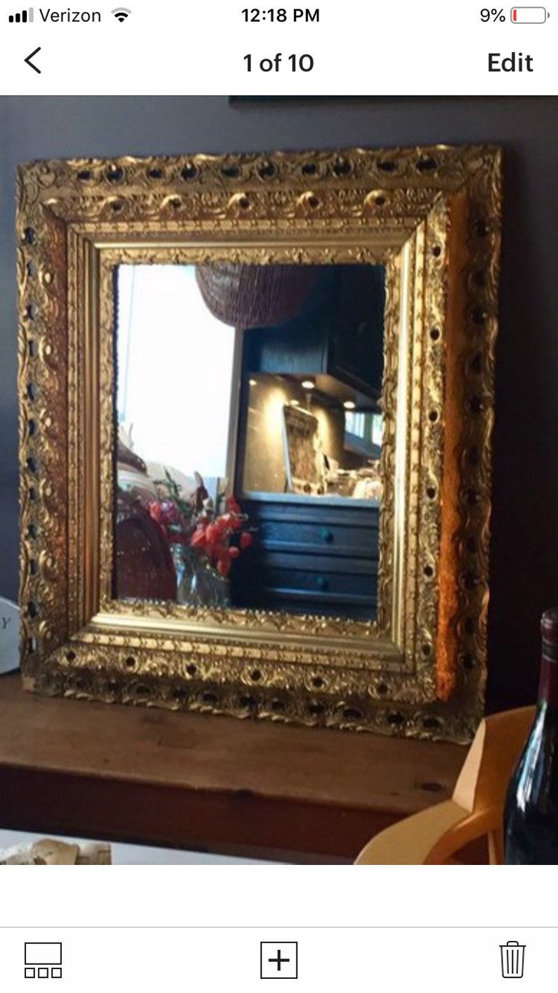 Magnificent Antique Gold Mirror Very Ornate Double Frame | Etsy