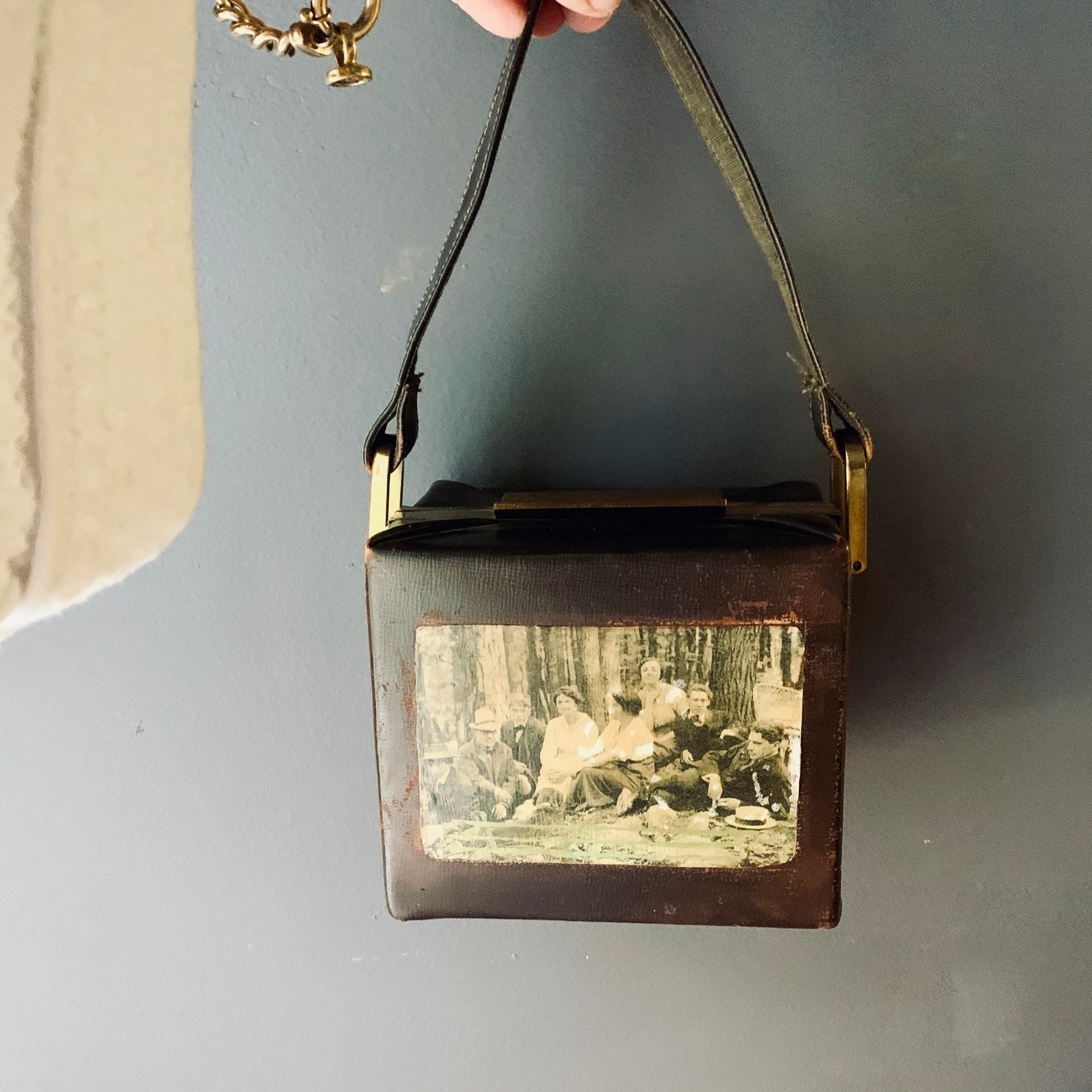 Vintage Hand Bag 1930-40 Leather Box Style Purse Very Chic - Etsy