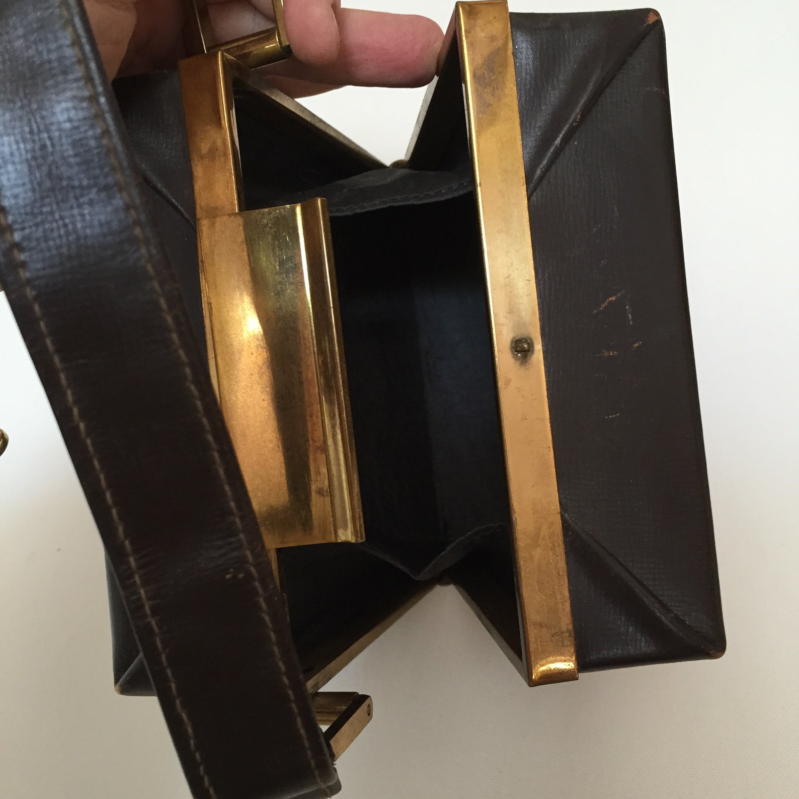 Vintage Hand Bag 1930-40 Leather Box Style Purse Very Chic - Etsy