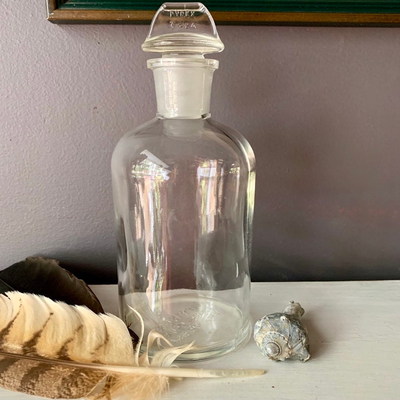 Pyrex Pharmacy Bottle With Glass Stopper Vintage Apothecary - Etsy