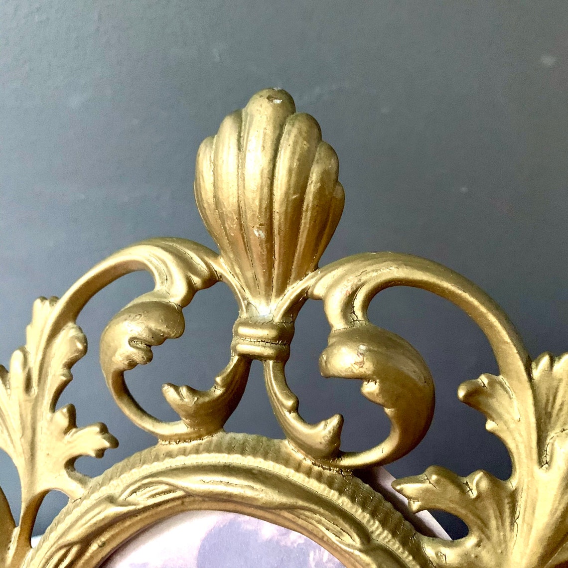 Antique Oval Frame Decorative Brass Bronze Photo Frame Art - Etsy