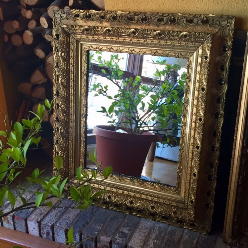 Magnificent Antique Gold Mirror Very Ornate Double Frame | Etsy