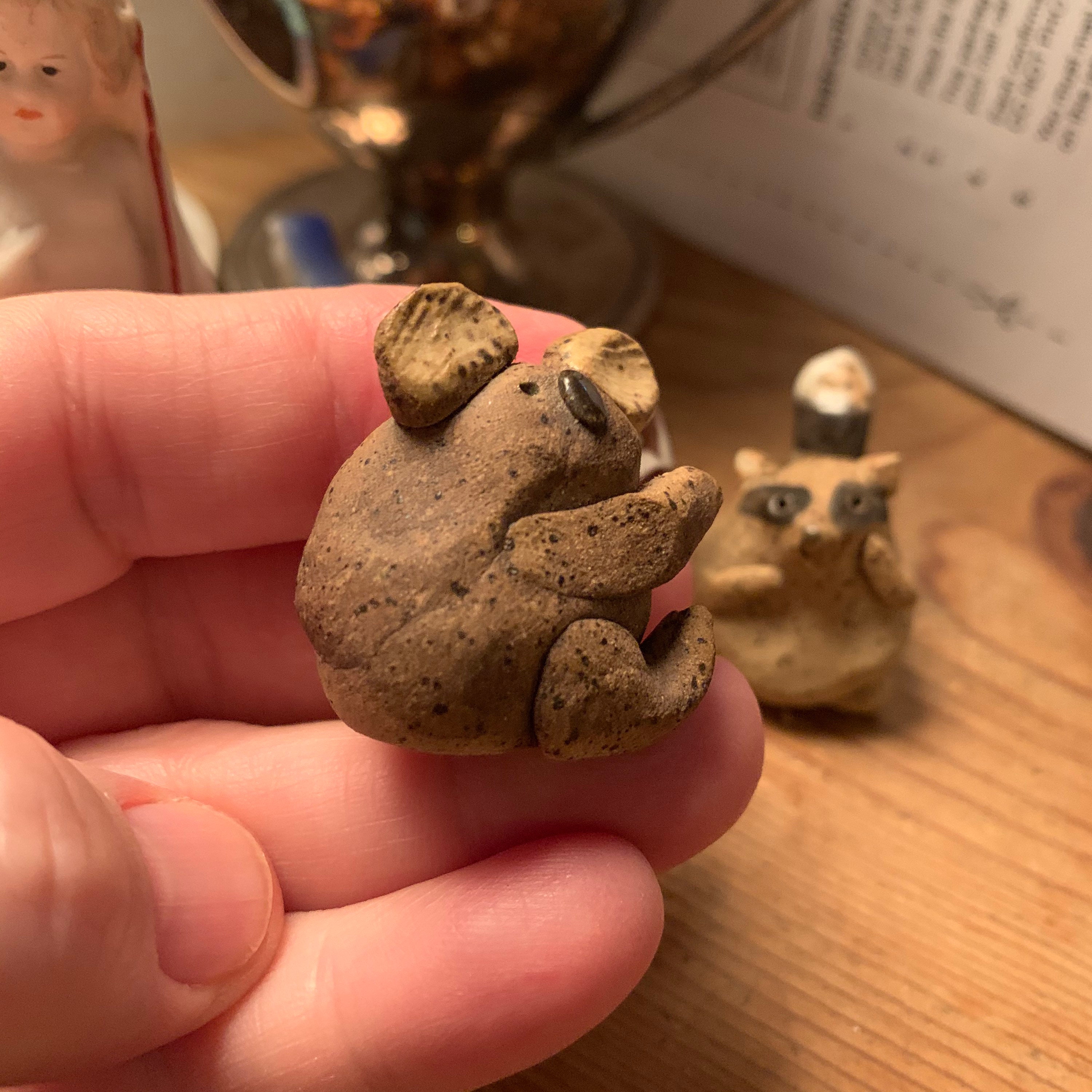 Miniature Clay Koala Bear, Mini Animals, Small Clay Sculpture - Etsy