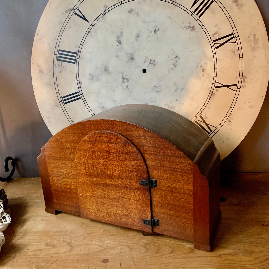 Art Deco Clock Case Empty Wooden Clock Box Signed Seth - Etsy