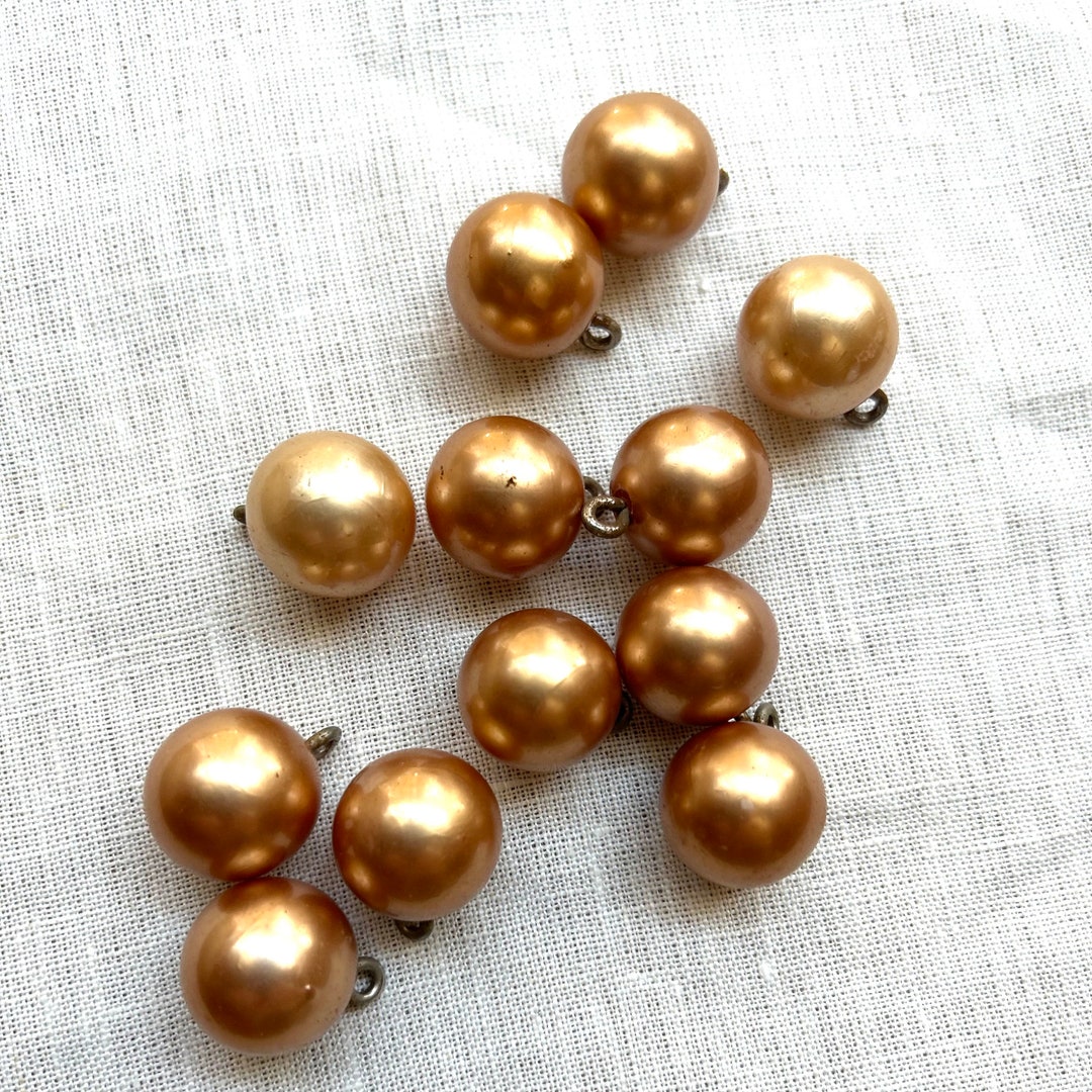 Vintage Gold Ball Buttons With Loop, Lot of 12, Sewing Supply - Etsy