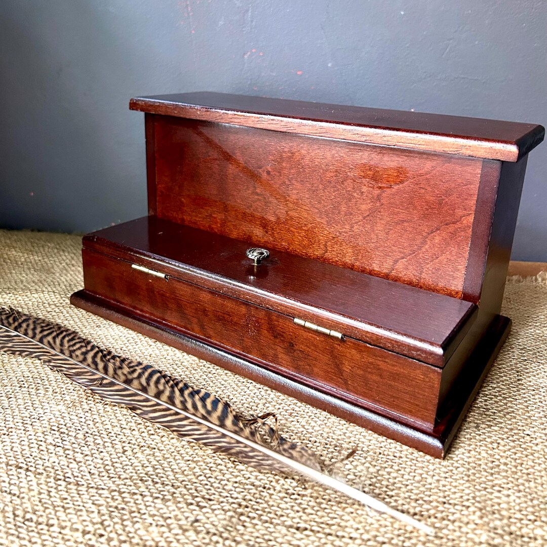 Vintage Desk Organizer Stationary Box, Letter and Photos Holder, Postal ...