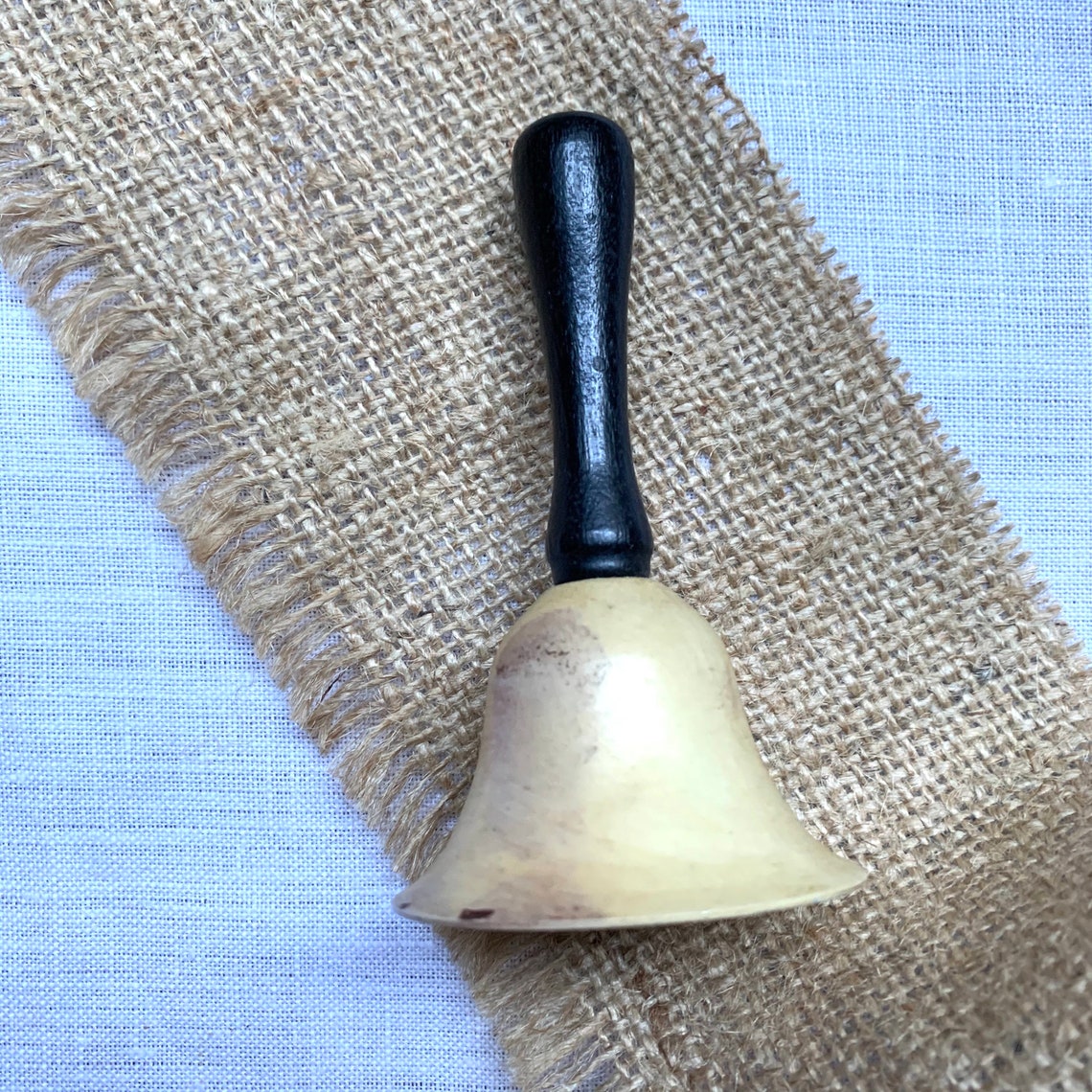 Small Hand Bell With Wooden Black Handle and Painted - Etsy