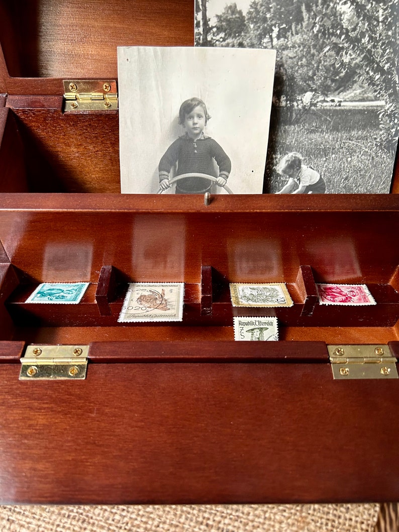Vintage Desk Organizer Stationary Box, Letter and Photos Holder, Postal ...