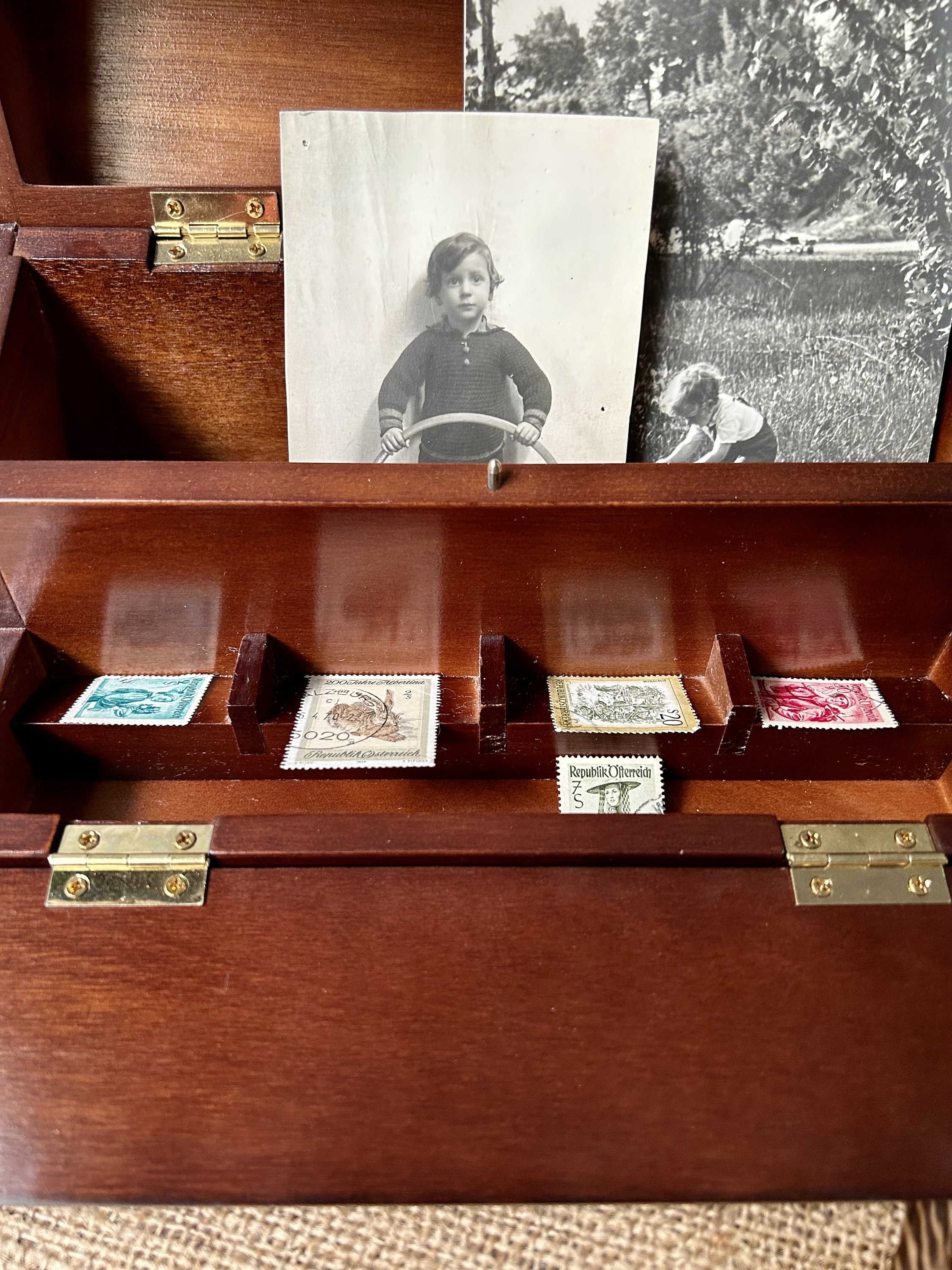 Vintage Desk Organizer Stationary Box, Letter and Photos Holder, Postal ...