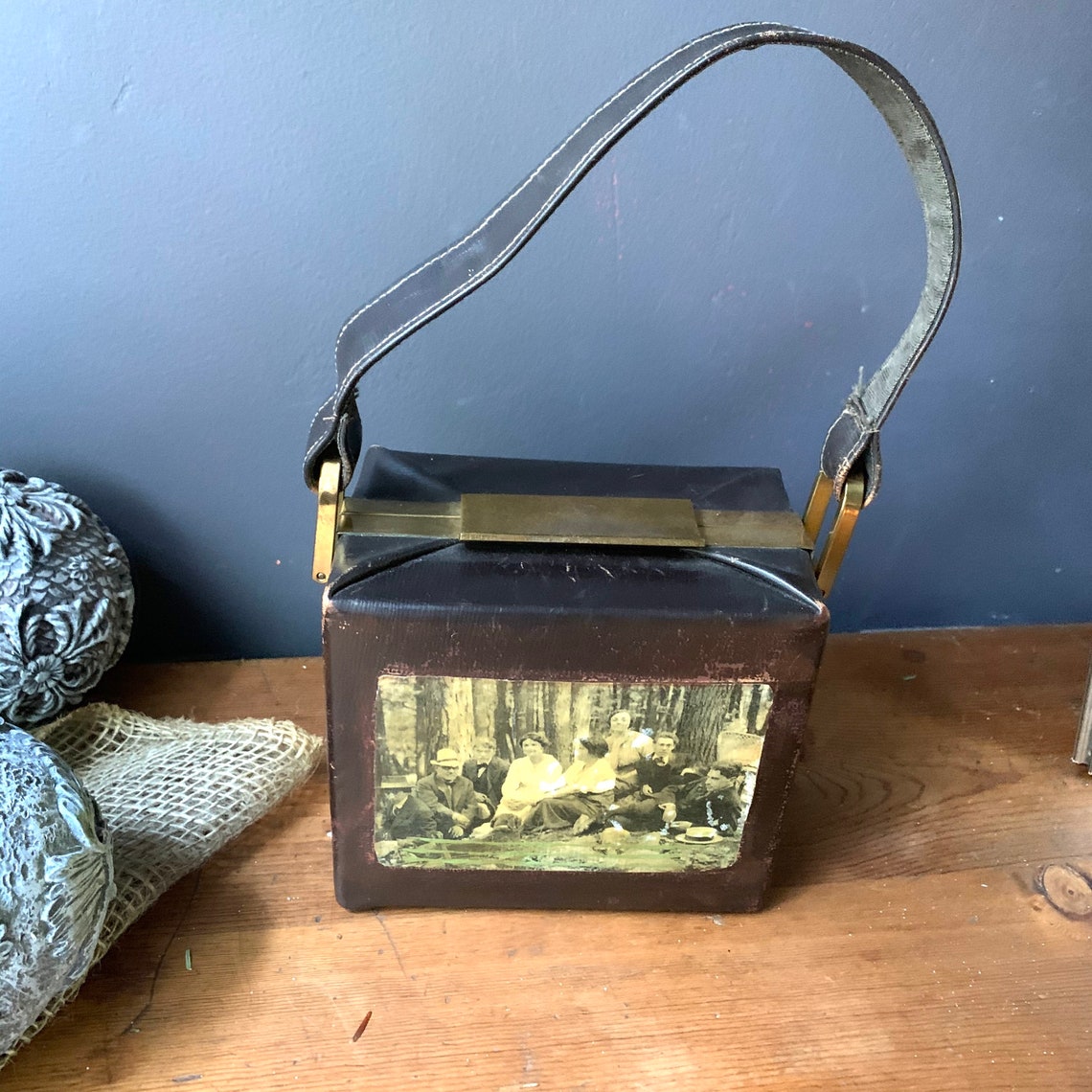 Vintage Hand Bag 1930-40 Leather Box Style Purse Very Chic - Etsy