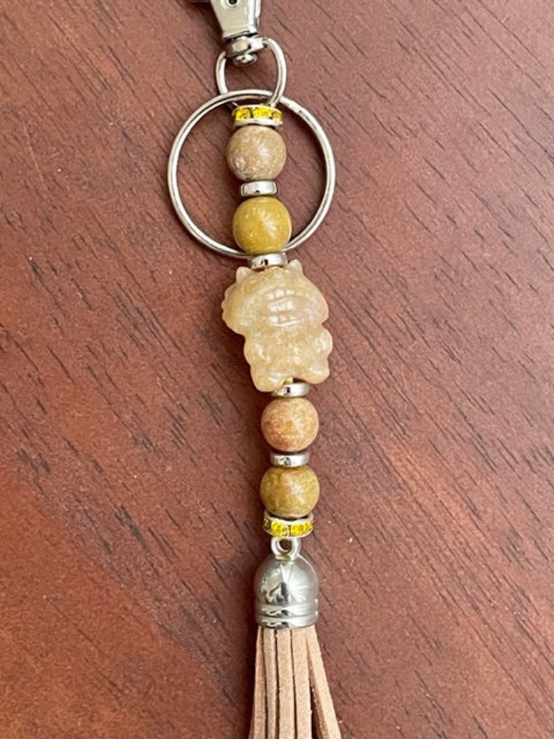 Triceratops Dinosaur Keychain/bag Charm Dino Coral Jade - Etsy