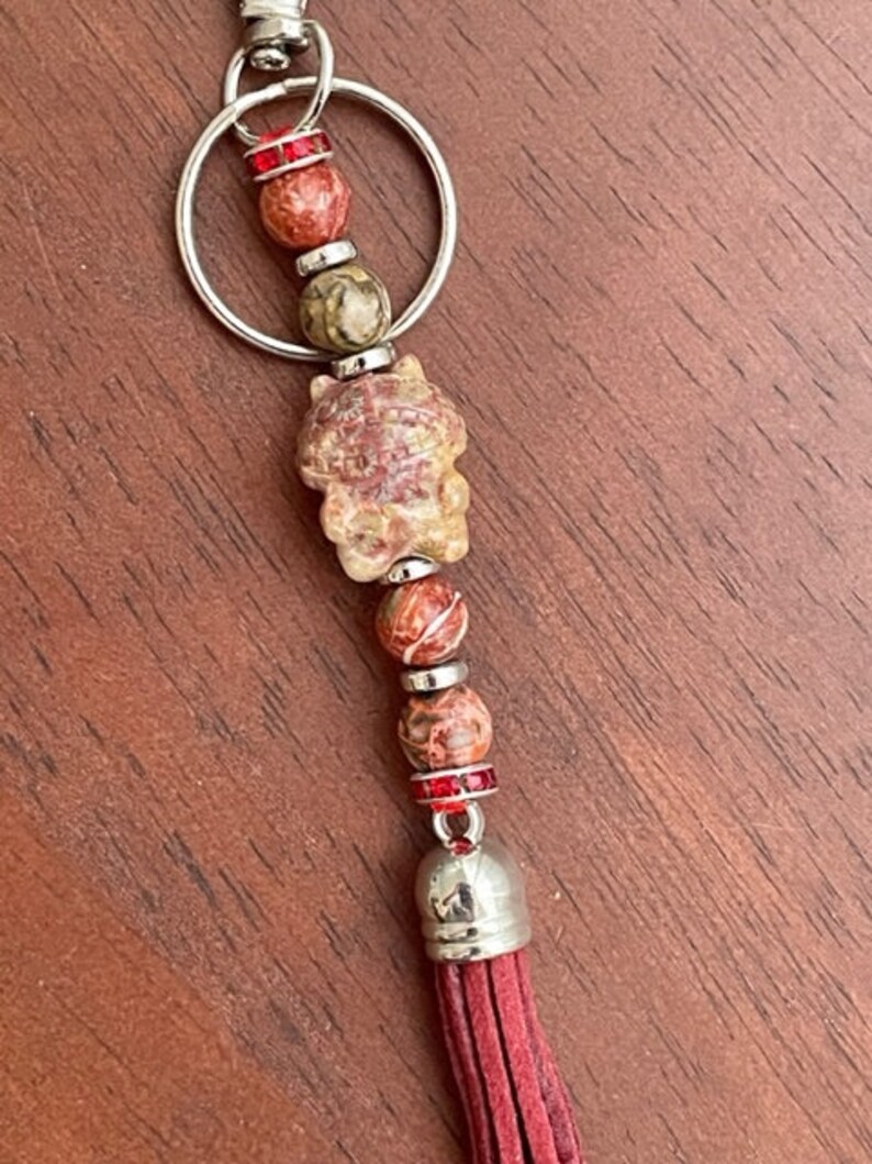 Triceratops Dinosaur Keychain/bag Charm Dino Coral Jade - Etsy