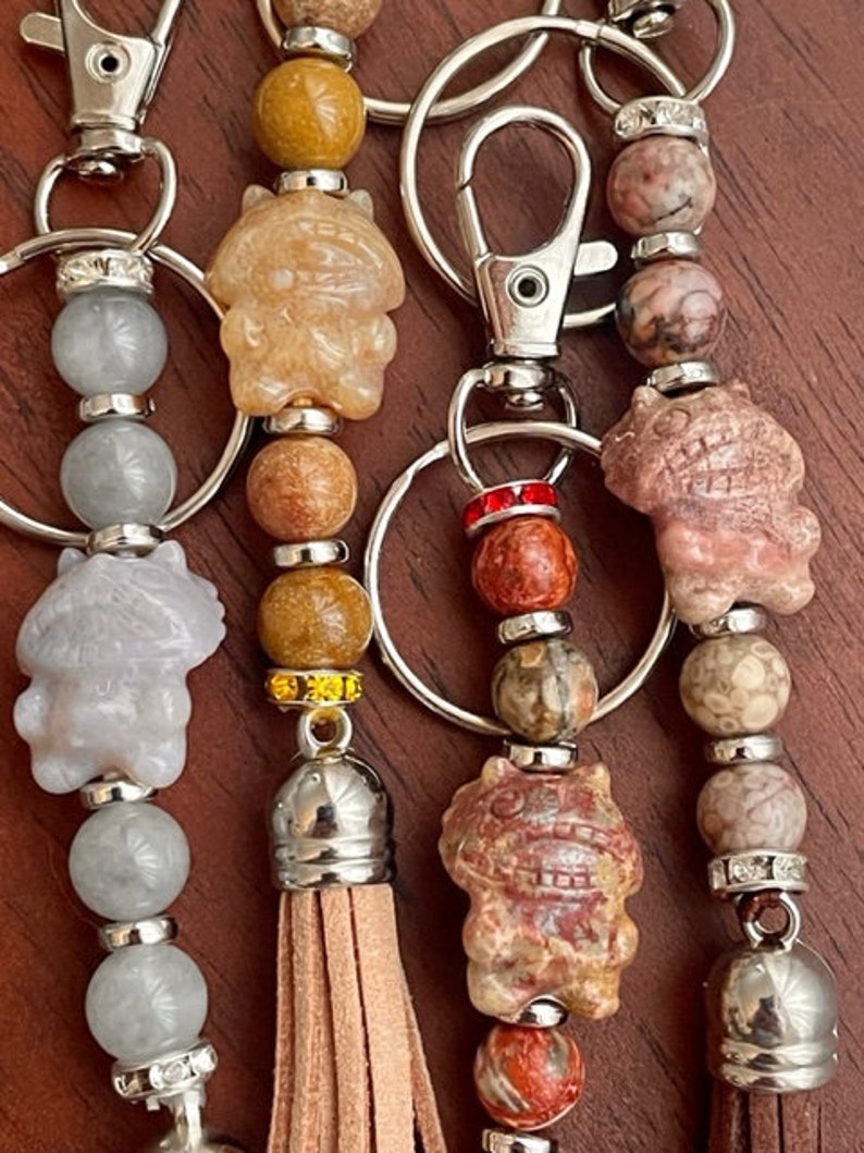 Triceratops Dinosaur Keychain/bag Charm Dino Coral Jade - Etsy