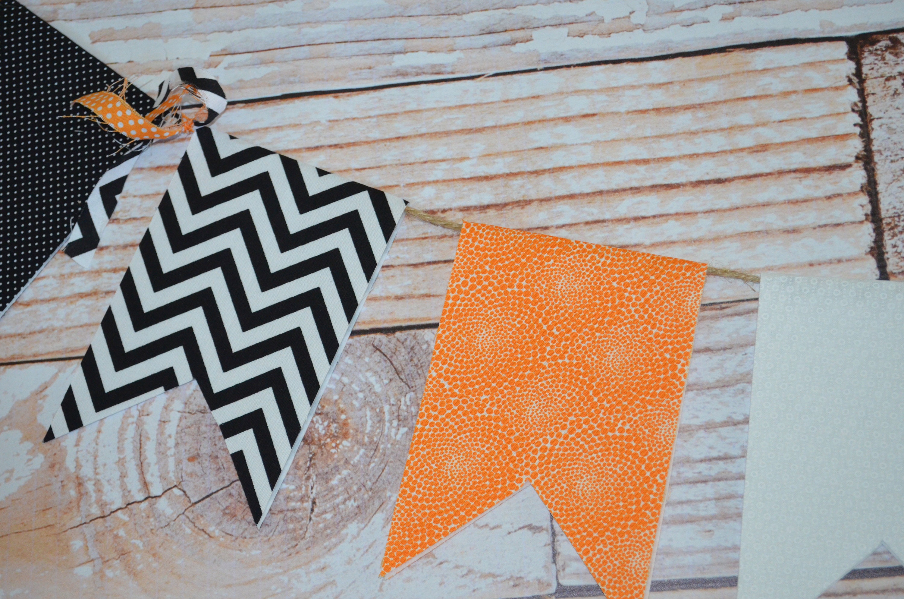 Halloween Bunting Orange, Black and White, 7-8 Foot Length, Party Decor ...