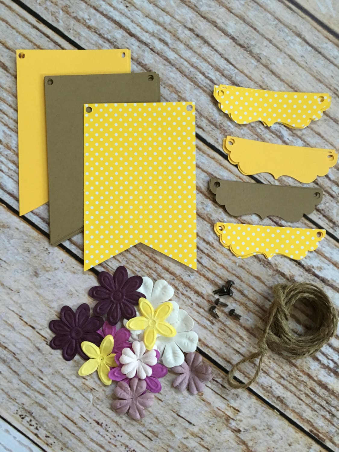 Paper Banner Kit 5 Feet Long Floral Kraft DIY Paper Kit Paper Crafts ...