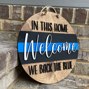 Wooden Police 'back the Blue' Door Hanger: Law Enforcement Support ...