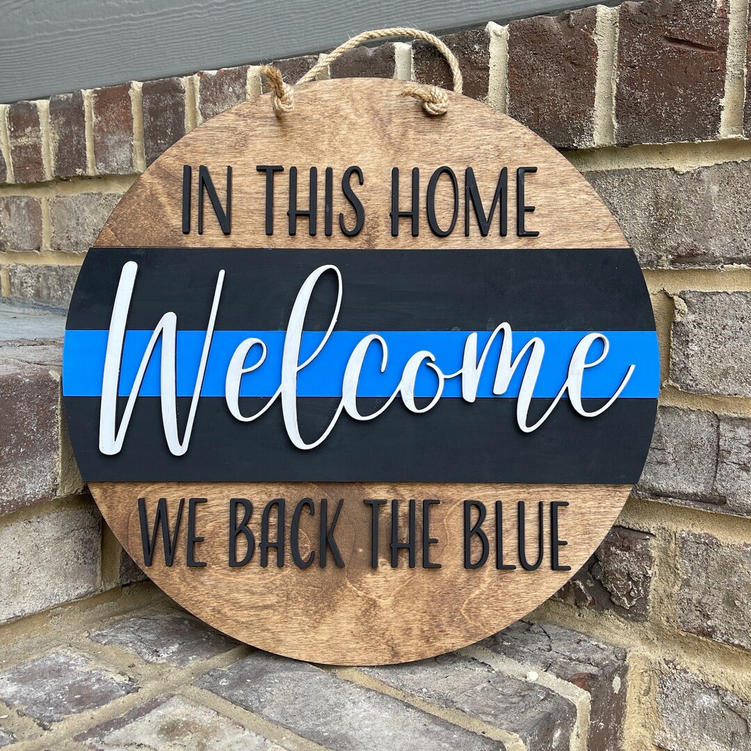 Wooden Police 'back the Blue' Door Hanger: Law Enforcement Support ...