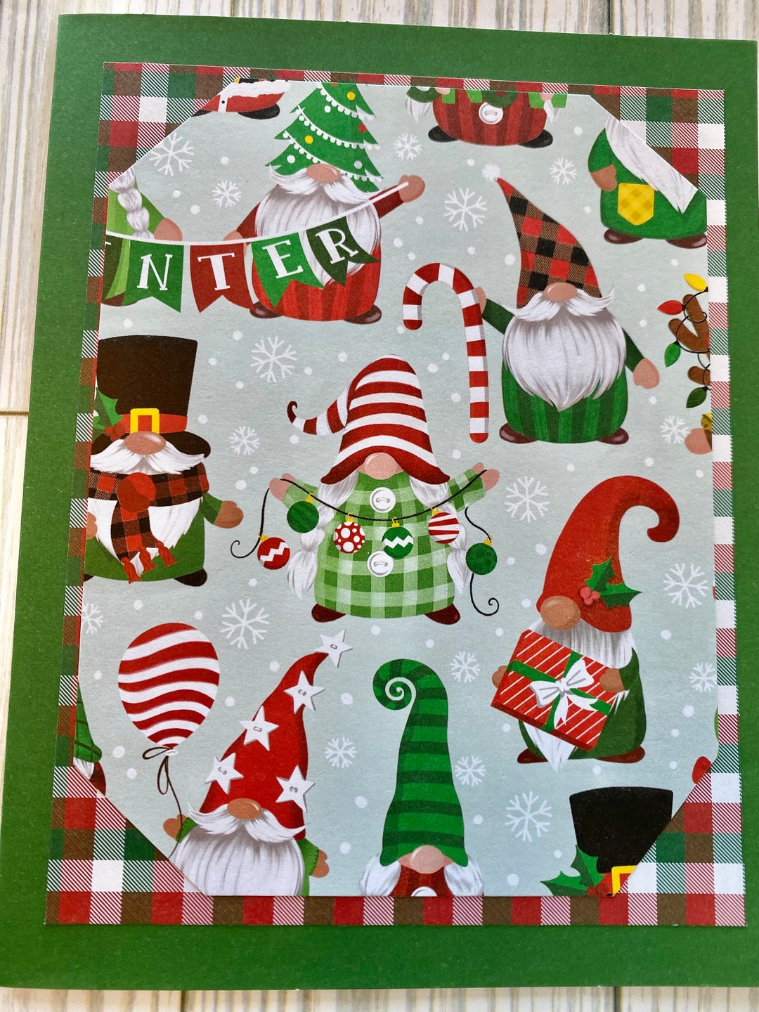 Merry Christmas Card Gnome Cute Cards Handmade Christmas - Etsy