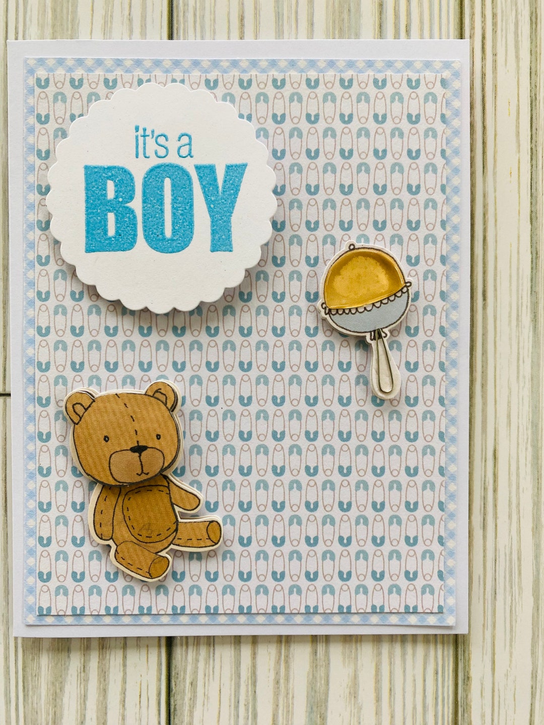 Baby Boy Card, Cute Cards, Handmade Cards, Handmade Baby Card, Baby ...