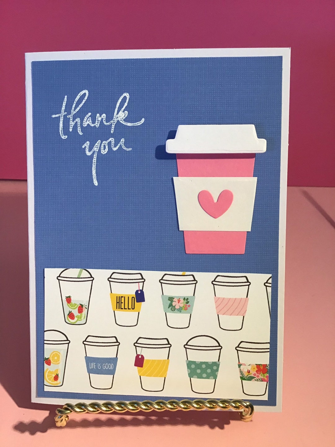 Handmade Coffee Cup Thank You Card: Friend Card Friendship - Etsy
