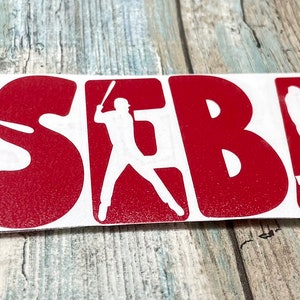 Baseball Word Design Red Vinyl Custom Decal Laptop Cup Auto Window - Etsy