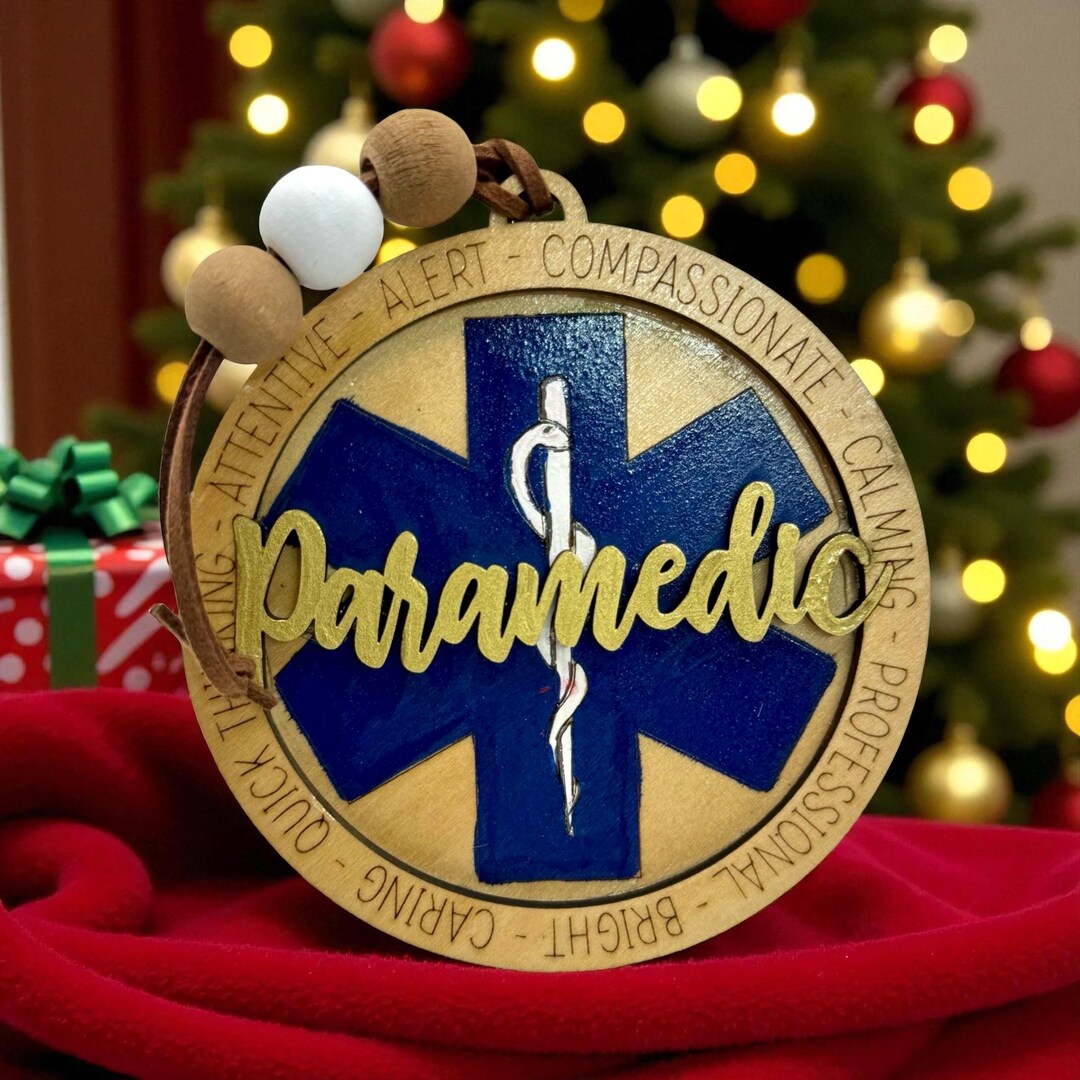 Paramedic Ornament – Laser Cut & Hand Painted EMT Gift | Star of Life ...