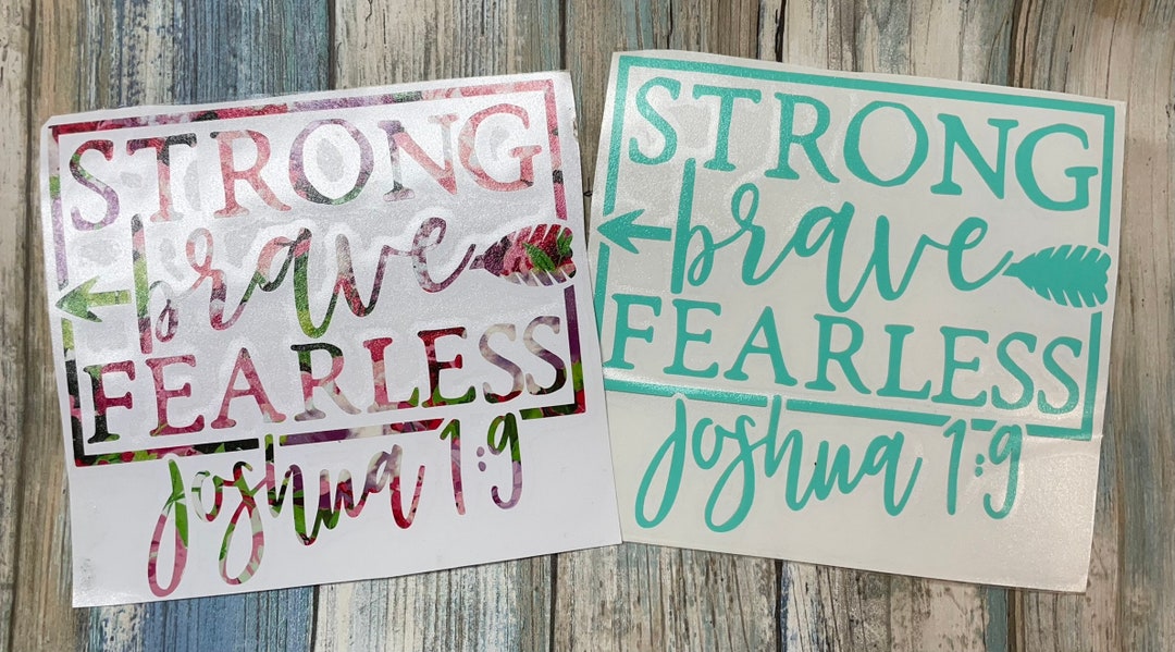 Strong Brave Fearless Floral or Teal Vinyl Choice Custom Decal Laptop ...