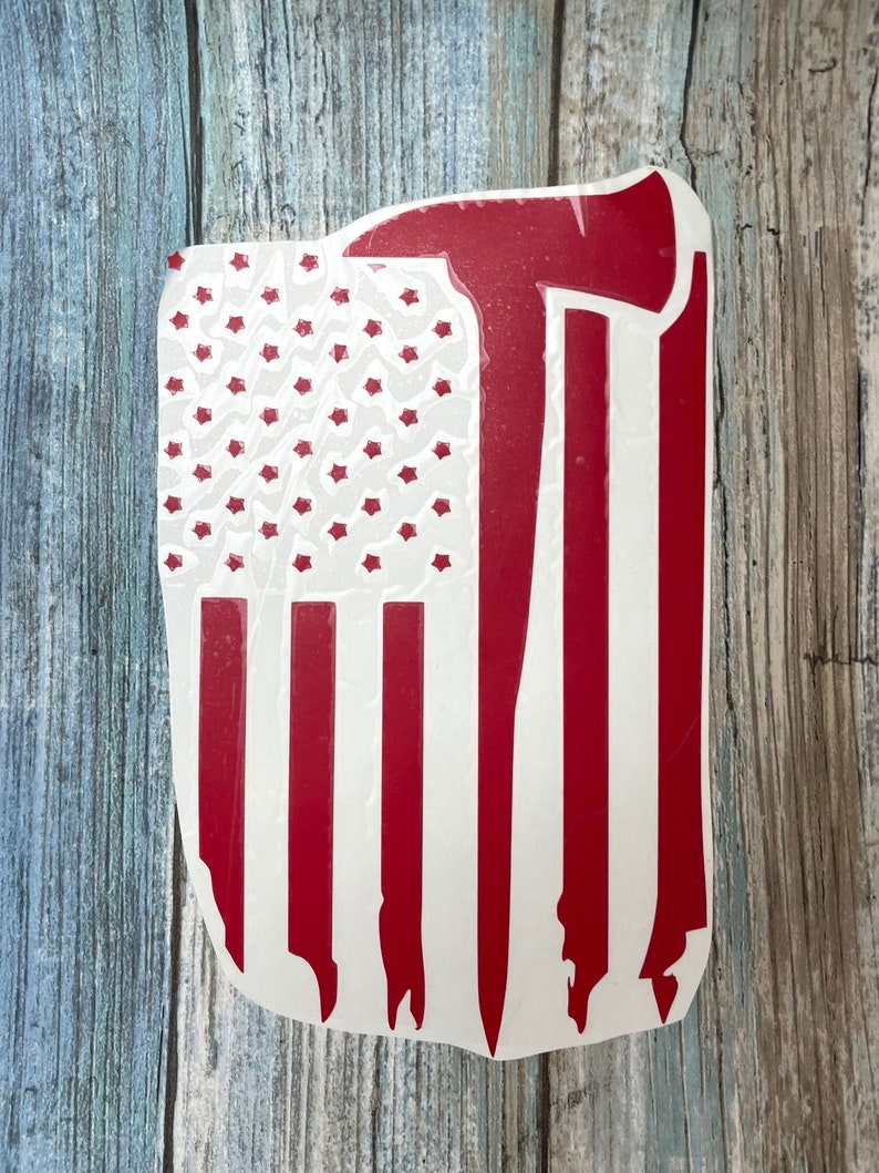 Fireman Ax Flag Red Vinyl Custom Decal Laptop Cup Auto Window - Etsy