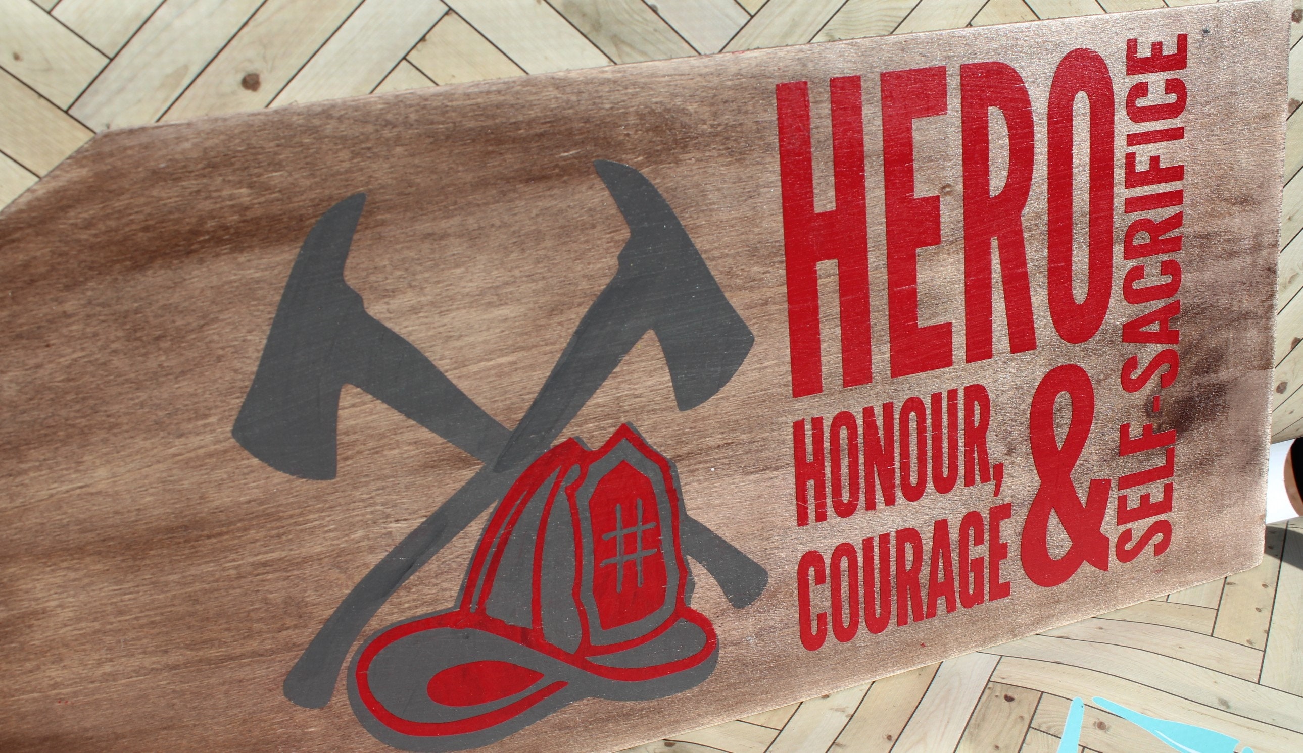 Hero Firefighter Emblem Wooden Door Tag - Etsy