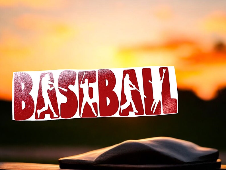 Baseball Word Design Red Vinyl Custom Decal Laptop Cup Auto Window - Etsy