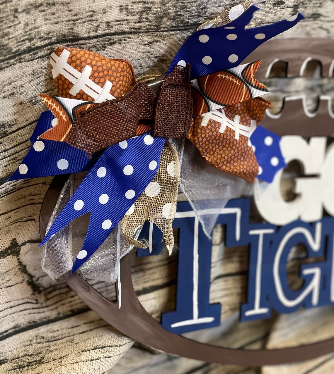 Go Highschool Football Shape Cutout Wood Door Hanger Decor - Etsy