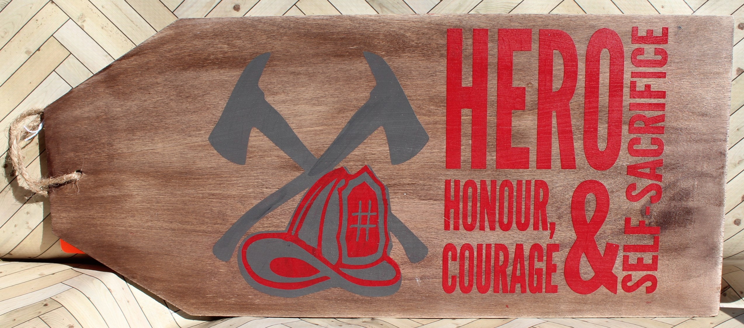 Hero Firefighter Emblem Wooden Door Tag - Etsy